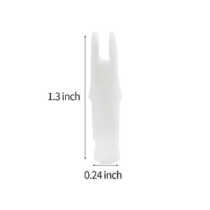 SOPOGER 50Pcs Archery Arrow Nocks .244/6.20mm ID Plastic Insert Carbon Arrow Nock Standard Size for DIY Hunting Shooting Arrows (White)