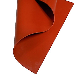 Red Silicone Rubber Sheet, 60A 1/16 x 9 x 12 Inch Commercial Grade, Made in the USA, No Adhesive Backing, High Temp Gasket Material