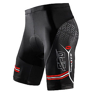 sponeed Men's Cycle Shorts Underwear Printed Quick Dry Bicycle Bike Padded Pant for Riding US XL Multi
