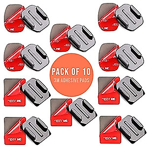 MiPremium Adhesive Mount Kit Sticky Pads for GoPro Hero 11 10 9 8 7 6 5 4 Black Silver Session Cameras. Flat & Curved Helmet Mounting Attachment Accessories for Go Pro Other Action Camera (10 Pack)