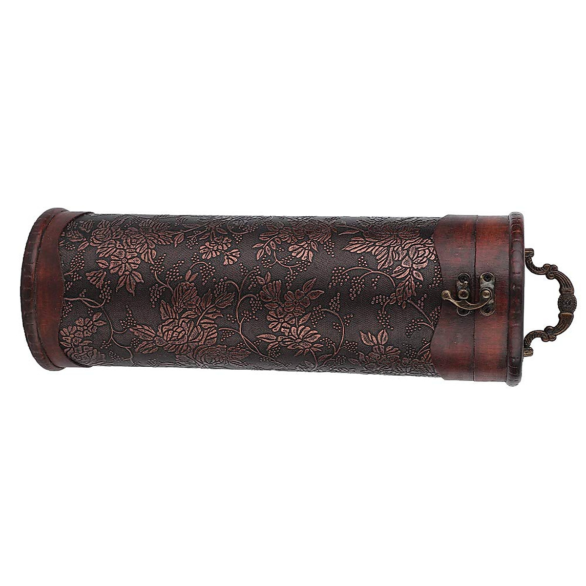 Garosa Retro Wooden Wine Gift Box Portable Vintage Round Wooden Single Red Wine Storage Box With Handle