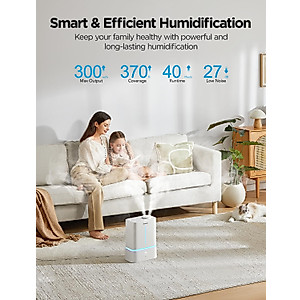 GoveeLife Smart Humidifier for Bedroom Large Room, 4.5L Cool Mist Top-Fill Humidifiers with Scent Diffuser & Night Light, Voice & App Control, Dual 360° Rotation Nozzles, Handle Design, Auto Shut Off