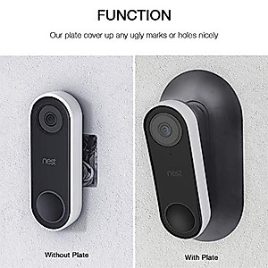 HOLACA Angle Mount for Google Nest Hello Doorbell with Downward 10&20 Degree Wedge,Wall Plate Cover Mounting Bracket Kit Compatible with Nest Hello Video Doorbell (Black)