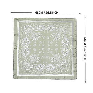 Yeaplike 4 Pcs 26.5×26.5 inches Silk Feel Satin Square Head Scarves for Women Neck Hair Scarves Hair Bandanas