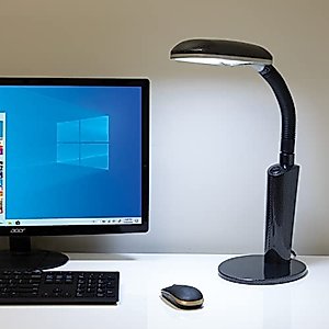 V-Light Desk Lamp, LED Lamp, Reading Lamp with Adjustable Gooseneck Arm, Daylight Effect Office Lamp, Table Light, Black