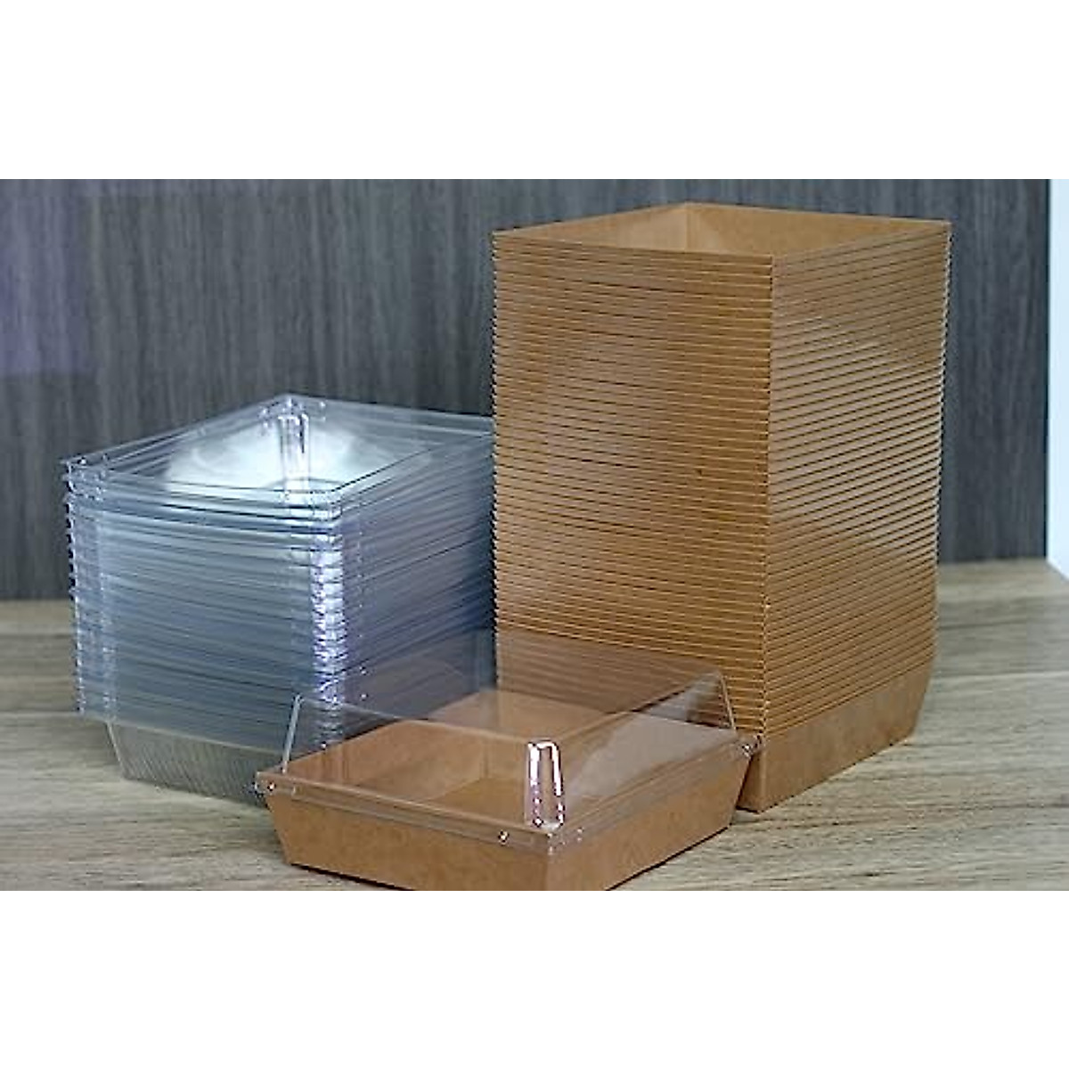50 Count Cupcake Containers With Lids Disposable, Salad Container For Lunch Box Clear Anti-Fog Plastic Cupcake Boxes Rectangle Cake Pan Small Business Supplies Strawberry Bakery Sandwich Cake Boxes Disposable Food Containers Donuts Dessert Cups Small To G