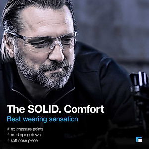 SolidWork Safety Glasses Clear Lens with Side Shields, Anti Fog, Anti Scratch, Anti-Glare, Protective Eyewear for Men & Women