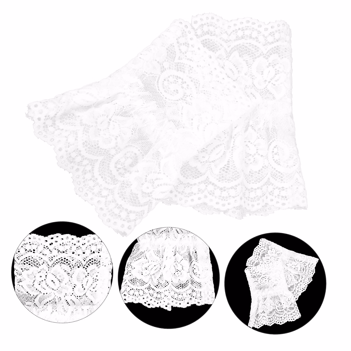 Beaupretty 1 Pair Lace Trim Manicure Gloves Nail Art Decoration Lace Hand Cuff Elastic Wrist Cuffs Fingerless Wrist Cuffs Emptiness Fake Sleeves Bracelet Wrist Cover