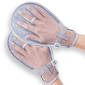 lefeke Medical Restraint Gloves - 2Pcs, Hand Protective Gloves Meshed for Dementia Patients or Elderly, Autistic Child, Bed Restraints Mitts, Limb Holder, Movement Limited Ties for Hands