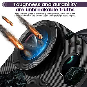 Suoman for iPhone 14/14 Plus Camera Lens Protector, Premium Tempered Glass Metal Cool Camera Lens Screen Protector for iPhone 14 6.1 inch /14 Plus 6.7 inch - Black