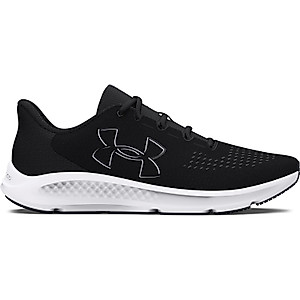 Under Armour Women's Charged Pursuit 3 Big Logo, (001) Black/Black/White, 9, US
