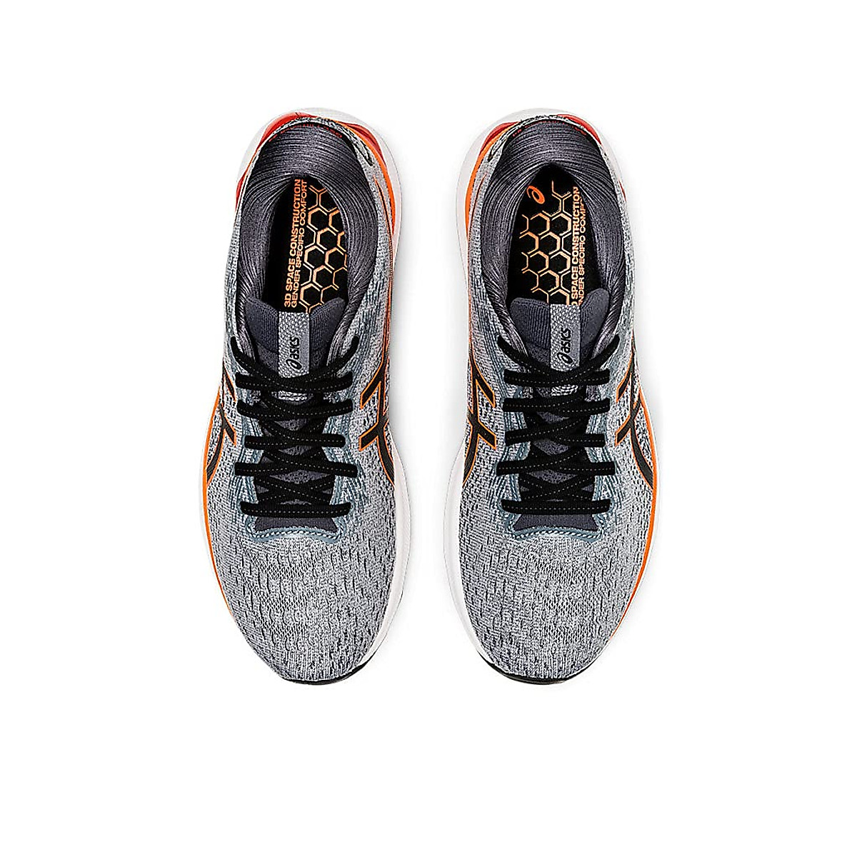 ASICS Men's GEL-NIMBUS 24 Running Shoes, 11.5, SHEET ROCK/SHOCKING ORANGE