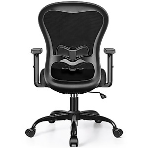 Primy Office Chair Ergonomic Computer Desk Chair, High Back Breathable Mesh Chair with Adjustable Lumbar Support 2D Armrests, Executive Rolling Swivel Comfy Task Chair with Wheels for Home Work Gaming