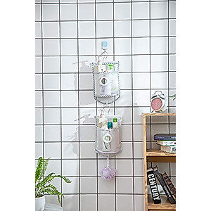 ALYER Small Hanging Mesh Shower Caddy,Series Toiletry and Bath Accessories Organizer (Stripe)