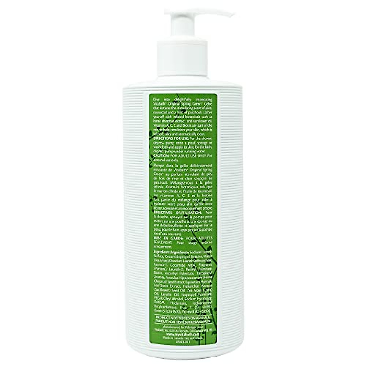 Vitabath Original Spring Green Moisturizing Bath & Shower Gel Wash Intoxicating Botanical Skin Rejuvenation, Hydrating Dry Skincare, Body Cleanser & Foaming Gelee - 32 oz