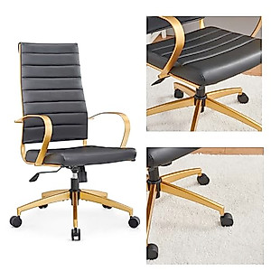 LUXMOD Vegan Leather high Back Office Chair, White