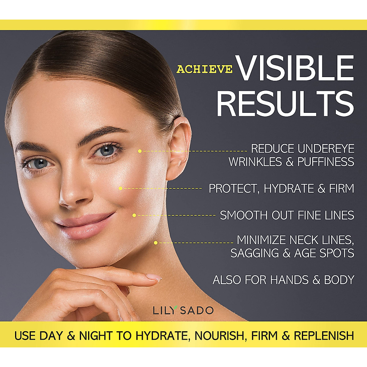 LILY SADO Honey Glow Collagen Radiance Cream Face Moisturizer - Natural Daily Facial Lotion w Manuka Honey, Apricot & Sodium Hyaluronate - Amazing Anti Aging Formula. 2 oz