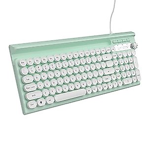 MQSUZA Wired Keyboard, Cute Keyboard Esay to Type, Compact Full Size 102 Keys for Windows PC/Laptop/Desktop(Mint Green)