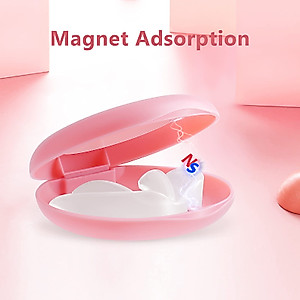 Retainer Case,Solid Orthodontic Retainer Case with Mirror-Pink