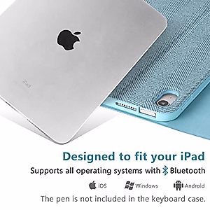 MMK for iPad 10th Generation Keyboard Case 2023/2022, Keyboard Case for iPad 10th Gen 10.9", Detachable Wireless Keyboard Case with Pencil Holder for iPad 10.9 inch