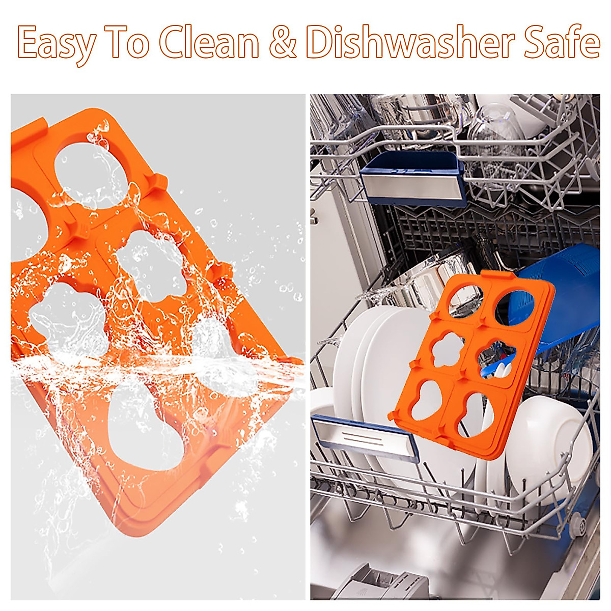 7pcs Griddle Egg Ring Tray Silicone Egg Pancake Mold for Blackstone Griddle Non-Stick Detachable Egg Ring for Frying Eggs Heat Resistant Silicone Egg Molds, 4 Different Shapes