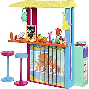 Barbie Loves The Ocean Beach Shack Playset with 18+ Accessories, Made from Recycled Plastics, Gift for 3 to 7 Year Olds