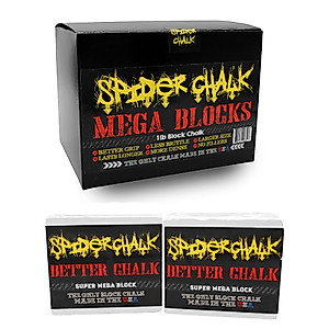 SPIDER CHALK Weightlifting Block Gym Chalk - Lab Grade - for Powerlifting, Lasts 2X Longer. Made in The USA, ASMR