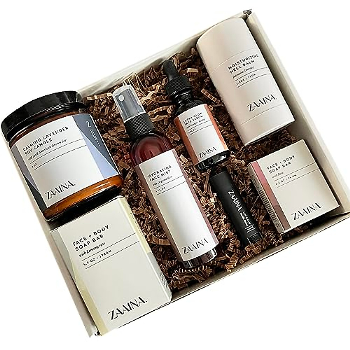 Spa Gift Set for Her, Natural and Clean Beauty Box, Relaxing Unique Spa Gift Basket for Women, Luxury Self-Care Birthday Gifts for Women by ZAAINA