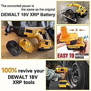 【Fast USB | Replace for Dewalt 18V to 20V Battery Adapter】Converter DCA1820 for Dewalt 18V Tools, Convert Dewalt 20V Battery DCB203 DCB205 to Dewalt 18V XRP NiCd NiMh Battery DC9098 DC9096 for Phone…