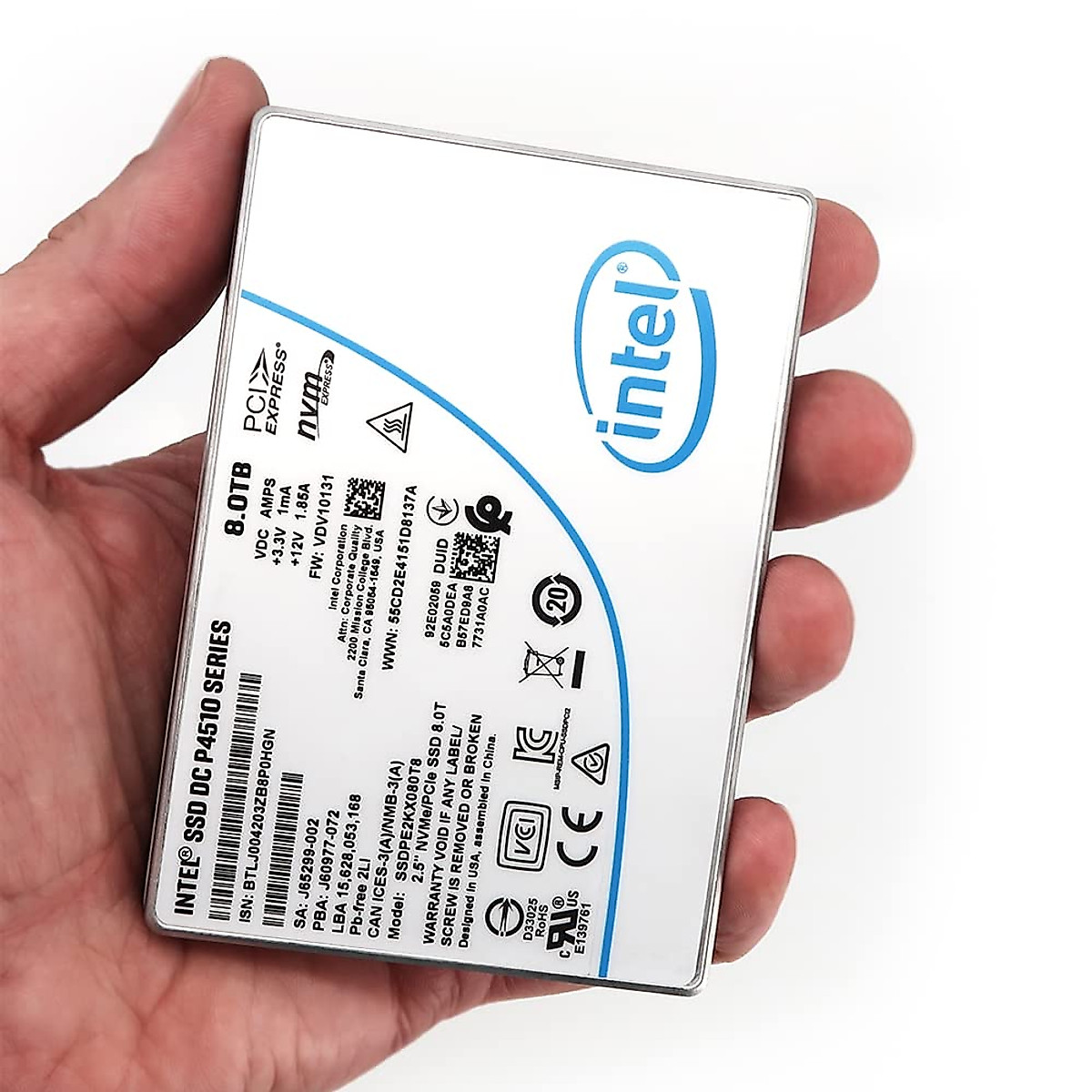 Intel/SSD Intel Corporation SSDPE2KX080T801 DC P4510 Series (8.0TB 2.5in PCIe 3.1 x4 3D2 TLC) Generic Single Pack