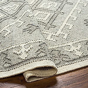 Hauteloom Memo Wool Living Room, Bedroom Area Rug - Gray - 8' x 10'