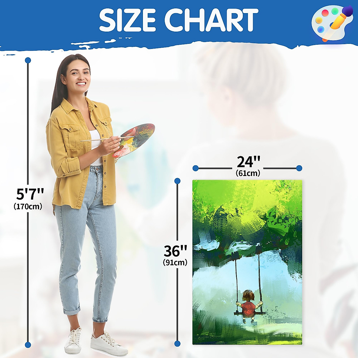 FIXSMITH Stretched White Blank Canvas - 24x36 Inch, 2 Pack,Primed Large Canvas,100% Cotton,5/8 Inch Profile of Super Value Pack for Acrylics,Oils & Other Painting Media