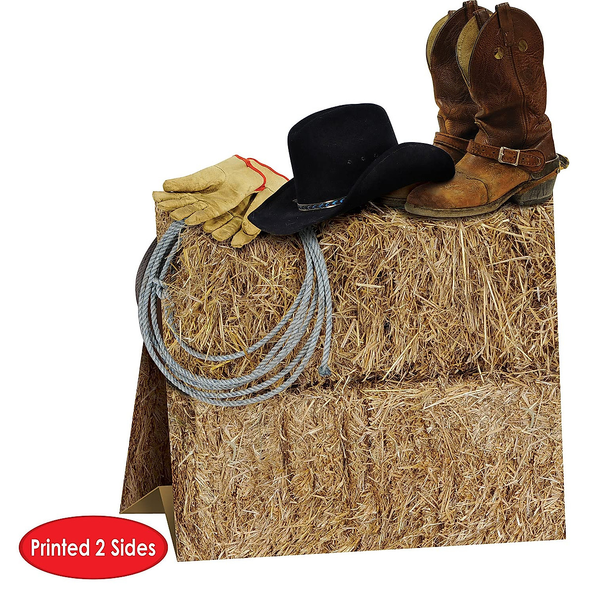 Beistle 3-D Western Centerpieces, 9.5" Tall, Set of 4 - Desert-Themed Table Decoration, Cowboy Old Wild West Birthday Parties