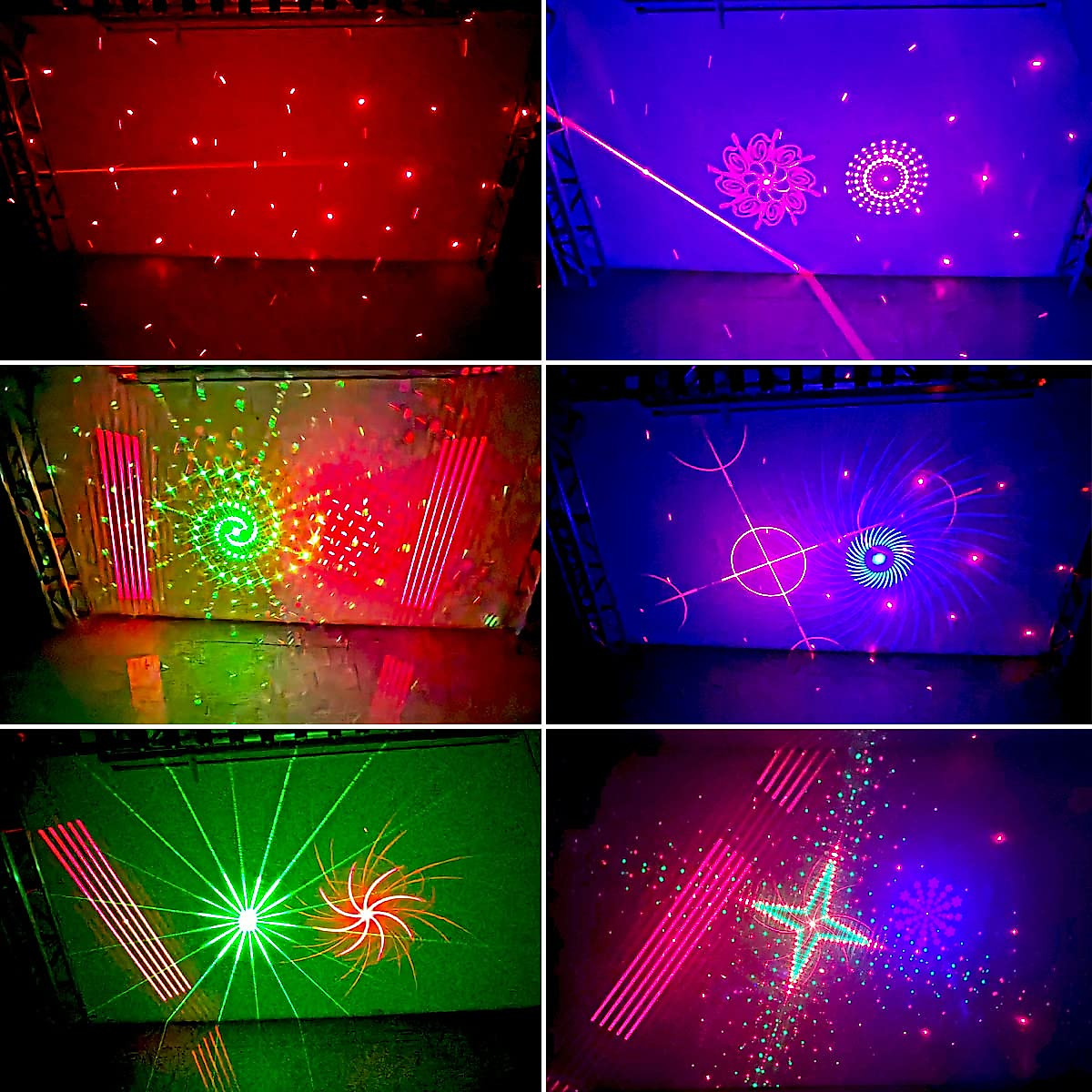 Upgraded 4 Lens DJ Disco Lights for Parties Laser Light Show with 9 LED Strobe Lights Remote&DMX512 Control, Sound Activated Club Lights for Home Party Birthday,Halloween,Christmas