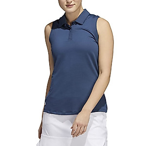 adidas Women's Standard Sleeveless Polo Shirt, Crew Navy, Small