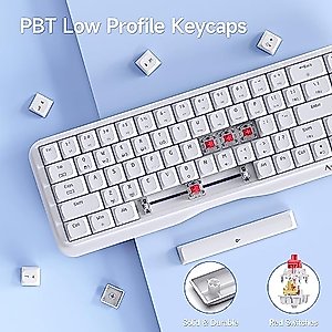KEMOVE K68se Wired 60% Gaming Mechanical Keyboard RGB Backlit/Lighting Strip,Linear Red Switch,DSA Profile PBT Keycaps Windows and Mac Compatible,White