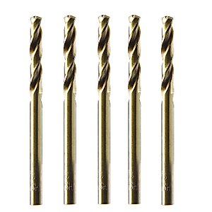 MAXTOOL 7/64" 5pcs Identical Screw Machine Drills HSS M42 Cobalt Twist Stub Drill Bits Fully Ground Golden Straight Shank Short Drills; SMF42G10R07P5