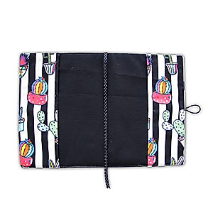 Book Sleeve Cover , Cute Cacti Pattern - Fabric Novel for Adult Books Cover for Paperback , Washable Book Protector , Padded Case for Novel 5.5 x 8.2 x 1.6