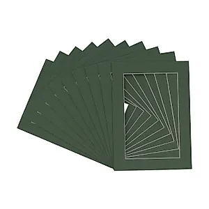 4x6 Mat for 5x7 Frame - Precut Mat Board Acid-Free Show Kit with Backing Board, and Clear Bags Hunter Green 4x6 Photo Matte Made to Fit a 5x7 Picture Frame Matboard for Framing, Pack of 100 Mats