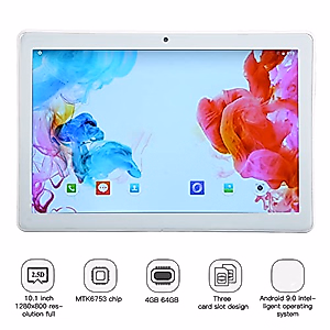 Tablet, 10.1 Inch 1280x800 Tablet with Dual Cameras, RAM 4GB ROM 64GB Dual SIM Octa Core Tablet for Android 9.0, 4G LTE Calling Tablet for Home, Office