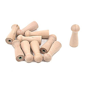 T Tulead 0.59"x1.65" Wood Hook Coat Hook Clothes Hooks Kitchen Bathroom Hooks Pack of 10 with Mounting Screws