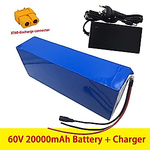 FREEDOH 60V 20AH E-Bike Battery Pack Customizable Lithium Battery Pack Suitable for 200W-1500W Motor for Electric MTB Electrical Motorbike, Electric Scooters Electric Bicycle with Charger,Xt60 Plug