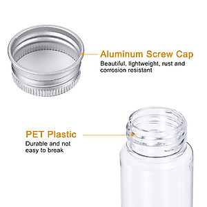 PATIKIL 40Pcs 110ml Plastic Test Tubes with Screw Caps, 155x33mm Tubes Aluminum Lid, for Scientific Experiments Party Decoration Candy Bead Storage Bath Salt