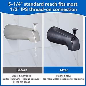 Dreyoo Universal Bathroom Tub Spout Compatible with Westbrass E531D-1F-62, Fits 4 Inch Reach Wall Front Mount Tub Spout with Shower Diverter 1/2'' IPS Inside Thread Bathtub Faucet (Oil Rubbed Bronze)