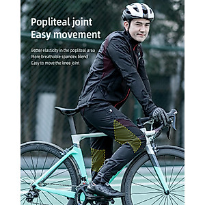 ROCKBROS Winter Cycling Pants Warm Ergonomics Men's Windproof Thermal Bicycling Pants Black