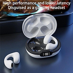 Wireless Earbuds,Wireless Ear Clip Bone Conduction Headphones,Open Sport Bone Earbuds,Bluetooth 5.3 Bone Conduction Head,Running Workout Painless Wearing Earring Earphone,for iPhone Android Samsung