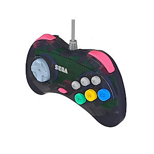 Retro-Bit Official Sega Saturn USB Controller Pad (Model 2) for Sega Genesis Mini, PS3, PC, Mac, Steam, Switch - USB Port (Slate Gray)