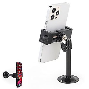 Mippko Wall Mount Phone Holder,Compatible with 3.5 ~7.5 inch iPhone / Samsung Galaxy / Nexus / HTC / LG /Huawei /Smart Phones, 360°Adjustment Drilling Base Metal Mount