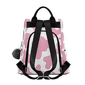 ALAZA Pink Cow Print Camo Camoflage Backpack Purse for Women Anti Theft Fashion Back Pack Shoulder Bag
