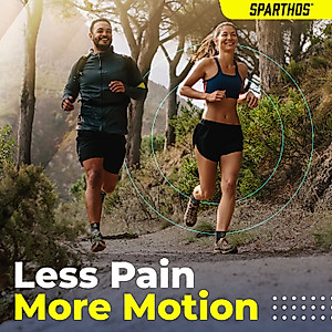 Sparthos Ankle Compression Socks (Pair) – Plantar Fasciitis Ankle Brace with Arch Support – for Men and Women – Foot Sleeves – for Sports, Running, Basketball, Football and Everyday Wear (Black-L)